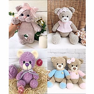 Troyarn Velvet Chenille Baby Blanket Yarn Amigurumi Yarn for Crocheting and Knitting Super Bulky 100 gr (132 yds) (10132 - Dark Green)