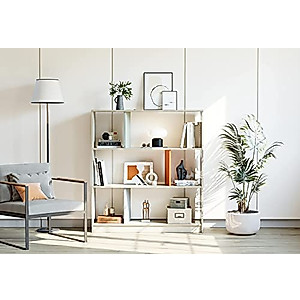 CubiCubi 3 Tier Bookcase, Small Bookshelf with Storage and Display Cabinet, Open Book Shelf for Office, Living Room,Bedroom, Light Grey