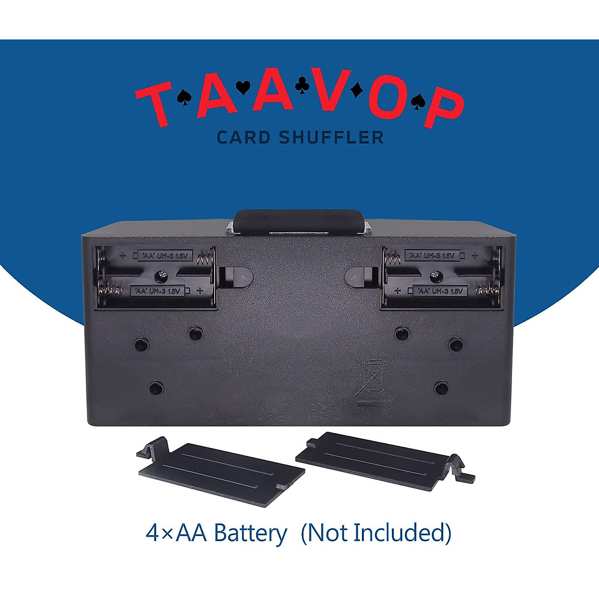 TAAVOP Card Shuffler 2-4 Deck Automatic, Battery-Operated Electric Card Shuffler Machine for UNO/Poker/Playing Card