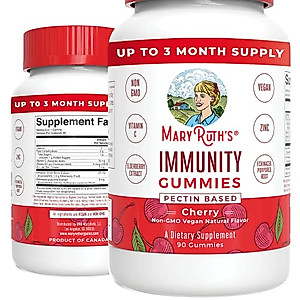 Stress Relief Vita-Beans for Adults & 5-in-1 Immunity Gummies Cherry Bundle by MaryRuth's | Magnesium Citrate & L-Theanine | Natural Calm, Relaxation, Stress and Mood Support | Immune Support