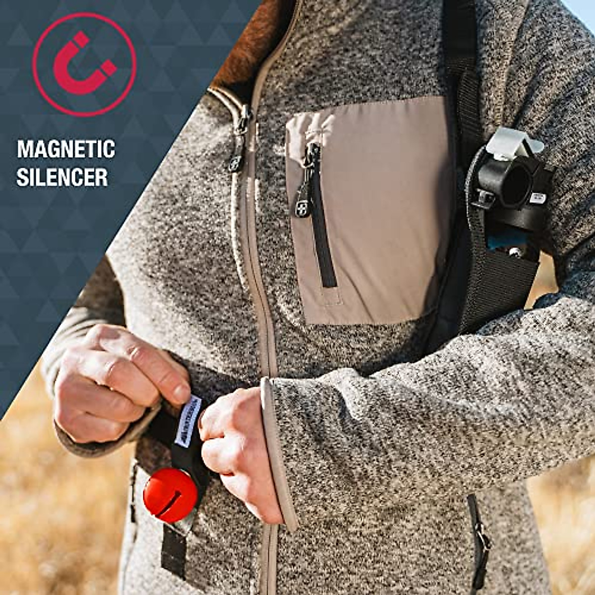 SABRE Frontiersman Bear Bell, Magnetic Silencer, Durable Hook and Loop Strap Attachment, Helps To Prevent Startling Bears While Hiking