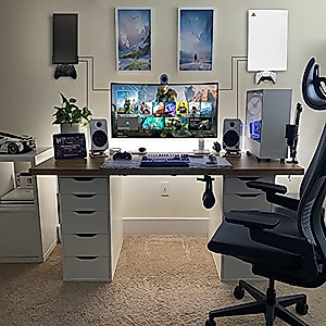 PS5 Wall Mount for Playstation 5 Disc Edition and Digital Edition (Mount The Console on Wall Near or Behind TV with Invisible Design), Including 2 Accessories Holders for Controller & Headset (White)