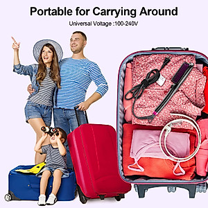 Hair Straightener Brush Hoxida Ionic Anti-Scald Straightening Comb Brush with MCH 30S Fast Heating, 16 Temp Setting Levels, Auto-Off,Hair Straightener Comb for Professional Salon at Home, Dual Voltage