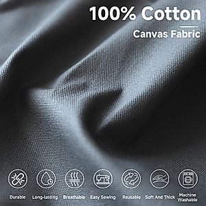 Simple&Opulence 100% Cotton Canvas Fabric 10oz. 59 Inch by The Yard, Nature Duck Fabric Textile Medium Weight for Painting, Sewing, Crafts, Embroidery, Bag, Handmade Home Decor(1 Yard, Black)