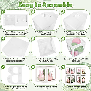 Amandir Baby Boxes Sage Green Baby Shower Decorations for Girl, Pink Gold Sage Green Balloon Arch Baby Blocks Letters Animal Jungle Safari Balloons Gender Reveal Two Wild One Birthday Party Supplies