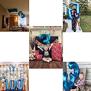 40 Inch Jumbo Blue Number 4 Balloon Giant Balloons Prom Balloons Helium Foil Mylar Huge Number Balloons for Birthday Party Decorations/Wedding/Anniversary