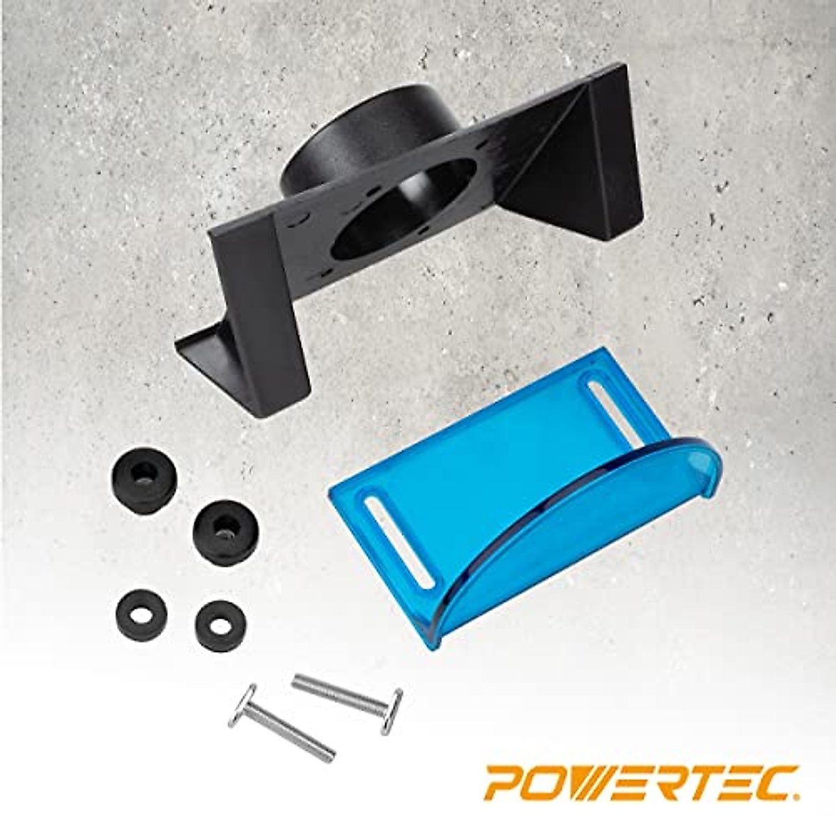 POWERTEC 71733 Full Size Router Bit Guard Kit with Router Table Dust Port | 2.5” ID x 6.5” Dust Collection Adapter