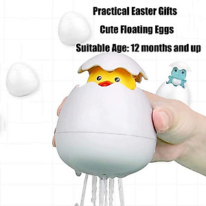Baby Bath Toys Water Bathtub Pool Toys Fun Egg Hatching Easter Gifts for Toddlers (Yellow Duck)