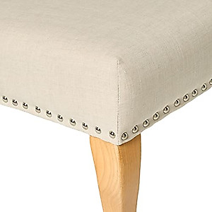 Christopher Knight Home Adrianna Wingback Button-Tufted Fabric Loveseat, Natural Plain