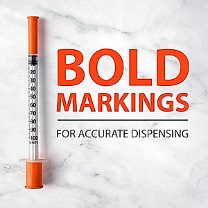 Easy Touch U-100 Insulin Syringe with Needle, 31G 1cc 5/16-Inch (8mm), Box of 100