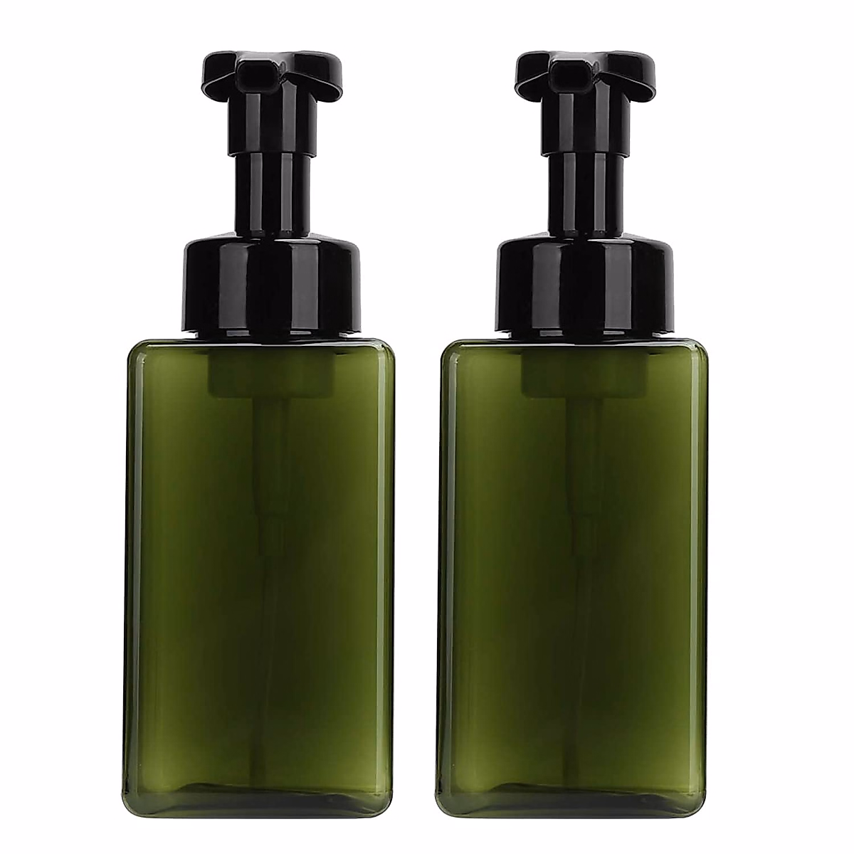 Herb Life 2 PCS Foaming Soap Dispenser, Refillable Foam Liquid Hand Soap Empty Plastic Pump Bottle Container for Bathroom Vanities, Kitchen Sink, Hospital, Clinic (17oz)