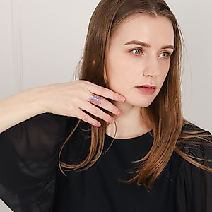 Cute Angel Wings Ring Sapphire Color Cubic Zirconia Rings Royal Blue, Rose Gold Plated, Nickel Free Rings for Lovely Women (No. 7G - Angel's Wings Royal Blue)