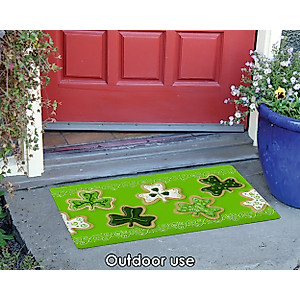 Toland Home Garden 800212 Shamrock Cookies St Pats Door Mat 18x30 Inch Spring Outdoor Doormat for Entryway Indoor Entrance