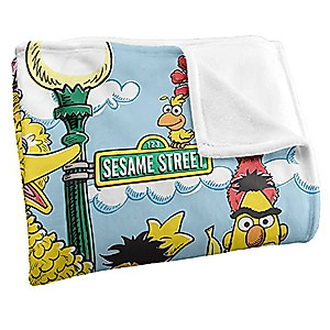 Sesame Street Retro Gang Officially Licensed Silky Touch Super Soft Throw Blanket 50" x 60"