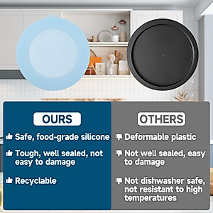 KIICII 4 Pack Silicone Lids for Corelle Vitrelle 18-Oz Soup/Cereal Bowls, Freezer & Microwave & Dishwasher Safe (Bowl not included)