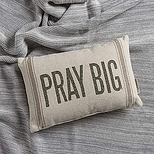 Primitives by Kathy 21659 Light Striped Pillow, 15 x 10-Inches, Pray Big