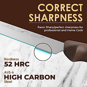 Paul Brown's™ 8 Inch High carbon AUS-6 steel Western Chef Kitchen Knife soft touch handle with Gift box