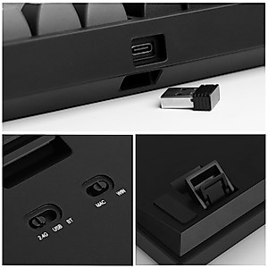 EPOMAKER TH80 SE Gasket 75% Mechanical Keyboard, NKRO Hot Swappable RGB 2.4Ghz/ Bluetooth 5.0/ Wired Gaming Keyboard with Poron/EVA Foam, 4000mah Battery (Black Purple, Budgerigar Switch)