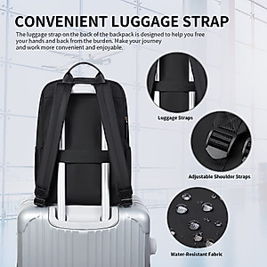 GOLF SUPAGS Laptop Backpack with Separate Laptop Compartment Water Resistant Computer Backpacks Fits 15 Inch Notebook Travel Work College Bags for Women Girls (Black)