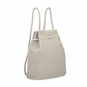 The Sak Large Dylan Backpack in Crochet, Adjustable Backstrap, Natural
