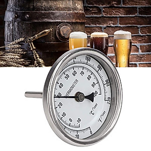 Jeffergarden Thermometer 1/2" NPT Stainless Steel Pot Thermometer Metal Dial Thermometer Kitchen Tool Accessory for Beer