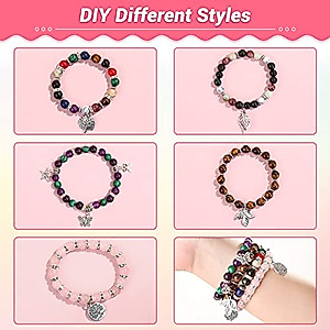 PAXCOO 473Pcs Stone Jewelry Making Kit Crystal Stone Bracelet Making Kit for Adults, Crystal Natural Stone Healing Beads for Bracelet Making