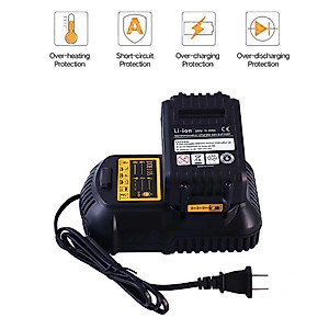 DCB105 Battery Charger Replacement for Dewalt 12V/20V Max Lithium Ion Battery Charger DCB107 DCB112 DCB115 DCB101 Compatible with Dewalt DCB203 DCB204 DCB206 DCB201 DCB120 Cordless Power Tools Battery