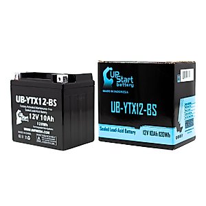 Replacement for 2012 Piaggio (Vespa) LX150 4T 150 CC Factory Activated, Maintenance Free, Scooter Battery - 12V, 10Ah, UB-YTX12-BS