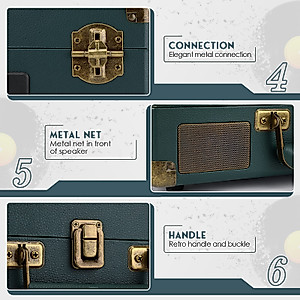 Asmuse Record Player 3-Speed Belt Drive Turntable for Vinyl Bluetooth Record Player with Built-in Stereo Speakers and RCA Output Yellow Wood Finish