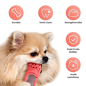 MONDOTOY Dog Chew Toys,Durable Rubber Slipper Toy for Puppy,Dog Tough Toys for Pet Training and Cleaning Teeth,Interactive Puppy Toys Aggressive Chewers Small Meduium Breed