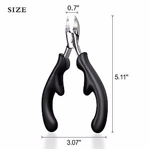 RIMEI Toenail Clippers, Professional Thick & Ingrown Nail Clippers for Men & Seniors, Podiatrist Recommended, Pedicure Clippers Toenail Cutters, Stainless Steel Sharp Curved Blade Grooming Tool