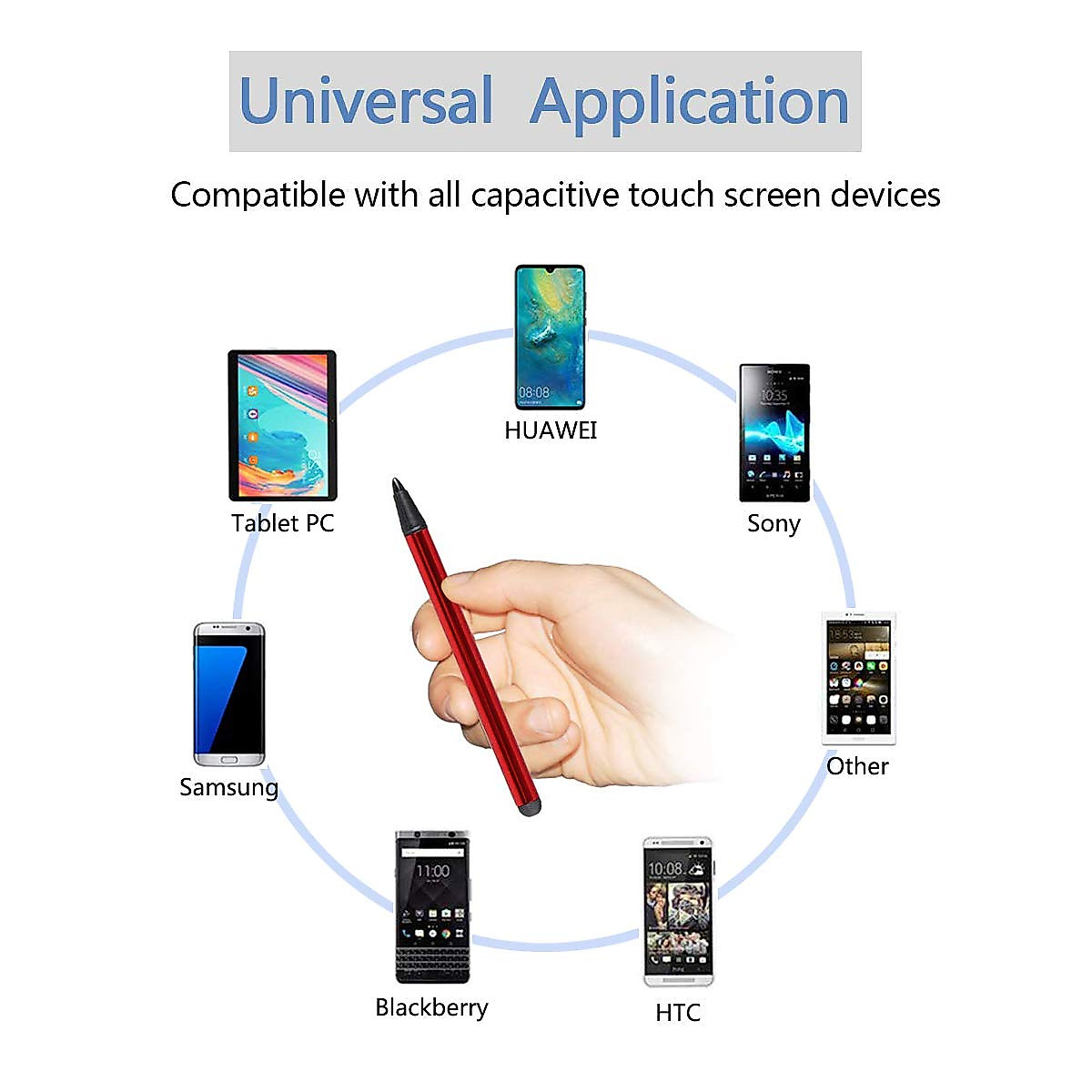 Capacitive and Resistive Stylus Pen, Rubber Nib & Hard Tip 2 in 1 Series, Fine Point Stylus Tip,High Sensitivity Precision,Universal for Samsung Galaxy and Other Android Touch Screen(3 Pieces)