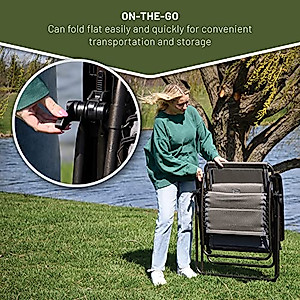 Timber Ridge Balsam Deluxe Zero Gravity Lounger Oversize Outdoor Recliner Chair, Grey