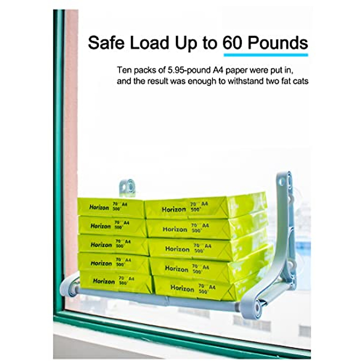 Cat Window Perch,Cat Hammock Window with Two Modes of Use and Easy to Install, Cat Window Bed with Powerful Suction Cups and Easy Cleaning, for Large Fat Cats or Two Cats ，Orange