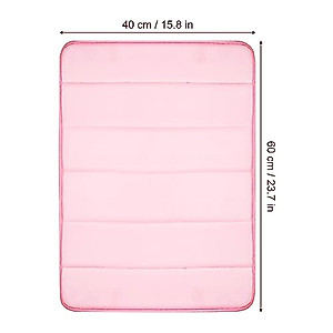Xerhnan Memory Foam Bath Mat Set - Non Slip, Absorbent, Soft Bath Rug Set - Fast Drying Washable Bath Mat - Size 15.8” x 24” (2, Pink)