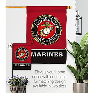 US MILITARY United State Garden Flag Armed Forces Marine Corps USMC Semper Fi American Military Veteran Retire Official House Decoration Banner Small Yard Gift Double-Sided, Made in USA