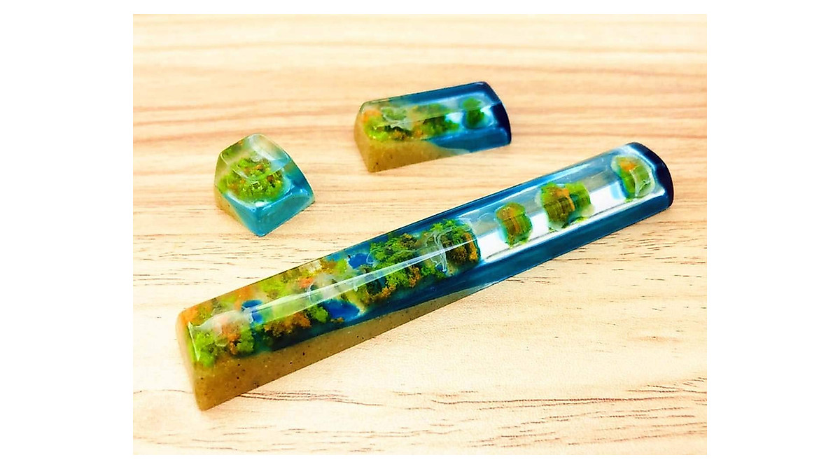 Hawaii Beach Backlit Resin Keycap for Mechanical Keyboards