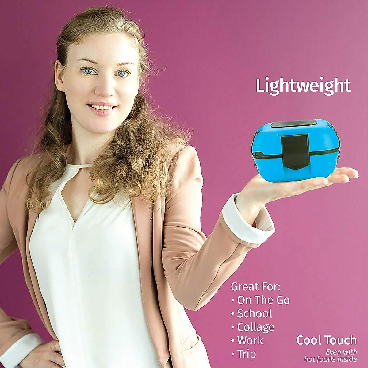 Lunch Box ~ Pinnacle Insulated Leak Proof Lunch Box for Adults and Kids - Thermal Lunch Container With NEW Heat Release Valve 16 oz ~Set of 2~ Blue-Green