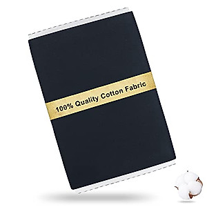 Craftido-19 Options-100% Cotton Fabric by The Yard in Solid Color 44”Wide by 3yd (9 ft) -Medium Weight 5.2 oz-for Quilting, Sewing, Crafts, Binding, Backing and Lining - Black