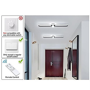 Qcyuui Kitchen Lighting Fixtures Modern LED Ceiling Light with Remote,Dimmable Acrylic Linear Ceiling Lamp for Hallway Dining Room Closet 39.4in Semi Flush Mount Wraparound Shape(48W/Crystal Ball)