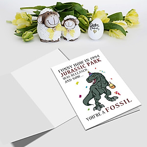 Nchigedy Funny Dinosaur Birthday Card for Him Her, Happy 30th Birthday Gift for Friends, Snarky 1994 Birthday Card for Men Women