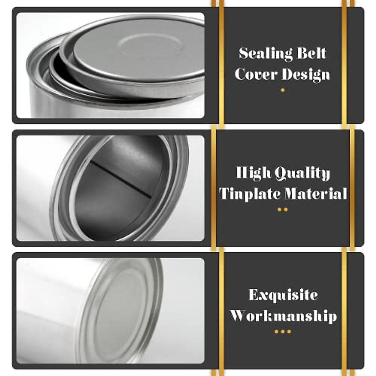 Bonsicoky 8 Pcs Empty Metal Paint Cans with Lids, Tiny Empty Unlined Cans Storage Containers for Paint(0.5 Pint/250ml)