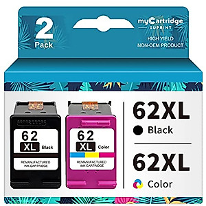 MYCARTRIDGE SUPRINT 62XL Ink Remanufactured Ink Cartridge Replacement for HP 62XL Black and Color OfficeJet 5740 5741 5742 5743 Series Envy 5541 5542 5660 5661 7640 5665 5640 5642 5643 Printer Ink 62