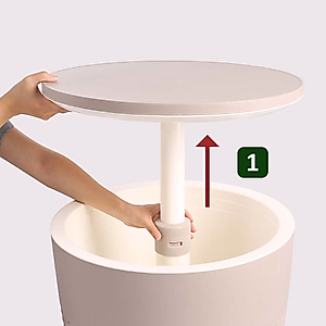 Lagoon Cancún Outdoor Cooler Bar/Cocktail/Coffee 3-in-1 Patio Table (White)