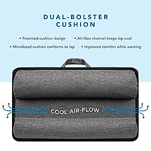 LapGear Home Office Lap Desk with Device Ledge, Mouse Pad, and Phone Holder - Black Carbon - Fits up to 15.6 Inch Laptops - Style No. 91588