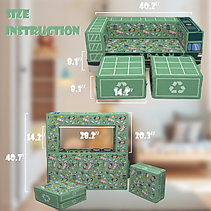 Kids Couch, Kids Modular Sofa for Toddler 3 in 1 Fold Out Kids Toddler Sofa Child Modular Sectional Sofa, Convertible Play Couch Imaginative Furniture for Boys & Girls with Washable Covers