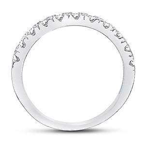 Size - 5 - Solid 14k White Gold Round Cut Pave Set Bridal Engagement Ring & Wedding Band CZ Cubic Zirconia (2.50cttw., 1.0ct. Center)