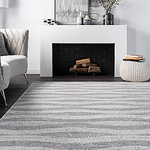 nuLOOM 3' x 5' Performance Indoor Area Rug, Non-Shed, Power Loomed High-Traffic Area Rug for Living Room, Bedroom, Home, Tristan Grey