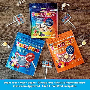 Zollipops Clean Teeth Lollipops | Anti-Cavity, Sugar Free Candy with Xylitol for a Healthy Smile - Great for Kids, Diabetics and Keto Diet (Assorted Flavors), 150 count (pack of 1), 7420