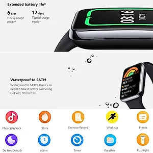 Xiaomi Band 7 Pro Smartwatch with GPS(Global Version), Health & Fitness Activity Tracker High-Res 1.64" AMOLED Screen, Heart Rate & SPO₂ Monitoring, 110+ Sports Modes, 12Day Battery Smart Watch, Black